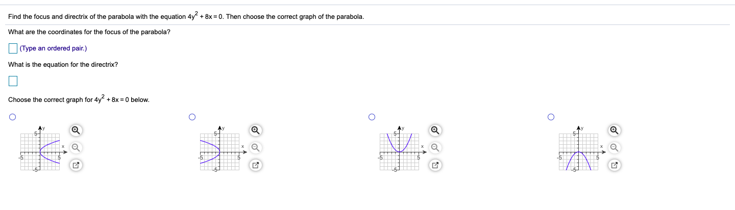 Solved Find the focus and directrix of the parabola with the | Chegg.com