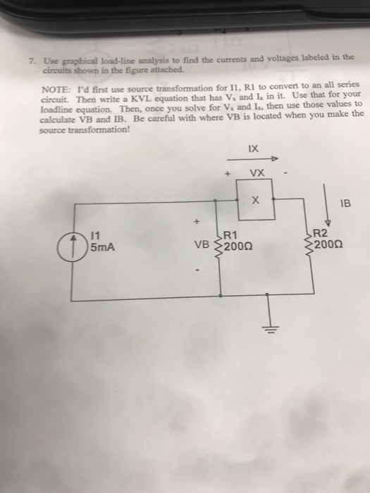 Solved 7. Use graphical load-line analysis to find the | Chegg.com