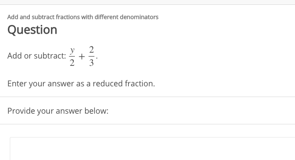 Solved Add and subtract fractions with different | Chegg.com