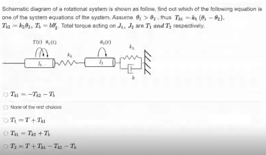 Solved Schematic diagram of a rotational system is shown as | Chegg.com