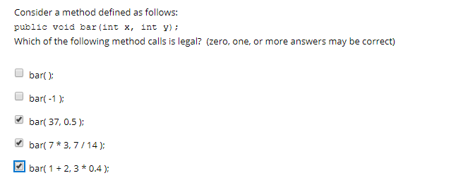 Solved Consider a method defined as follows: public void | Chegg.com