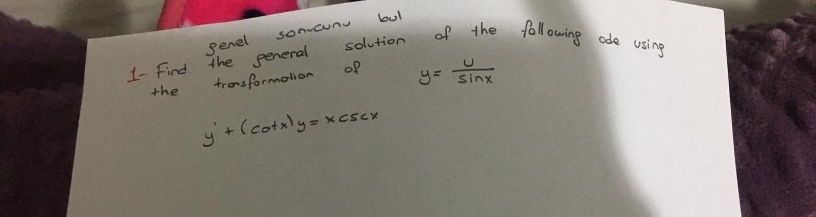 Solved find the general solution of the following ode | Chegg.com