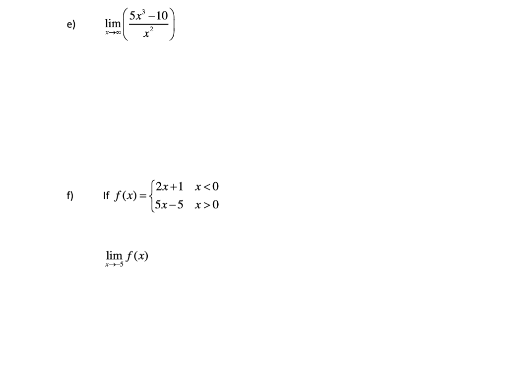 Solved 8. (5 points each) Find the following limits | Chegg.com