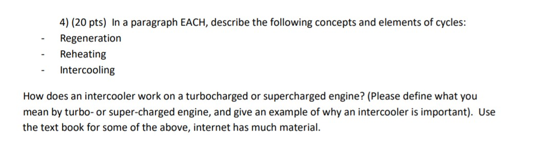 Solved 4) (20 pts) In a paragraph EACH, describe the | Chegg.com