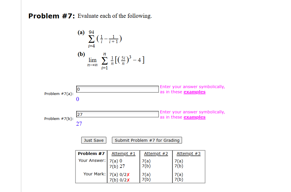 Solved Problem #7: Evaluate each of ﻿the | Chegg.com