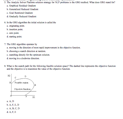 Solved 5. The Analytic Solver Platform solution strategy for | Chegg.com