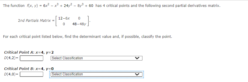 Solved calculus help please ? the classifcation options are | Chegg.com