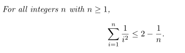 Solved For all integers n with n > 1, n Cse- 2 n i=1 i | Chegg.com