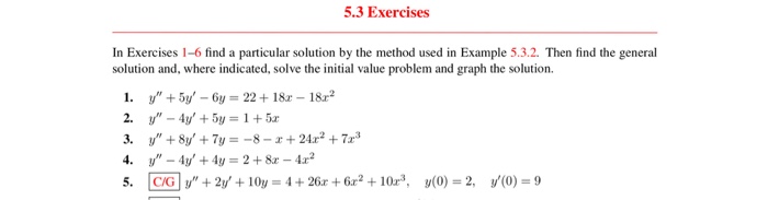 Solved Find a particular solution by the method used in | Chegg.com