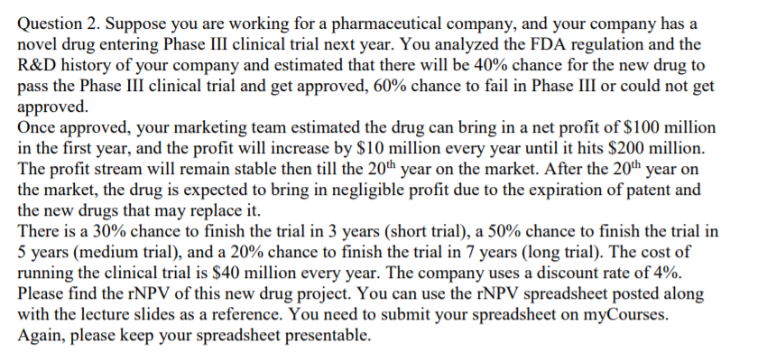 Solved Question 2. Suppose you are working for a | Chegg.com