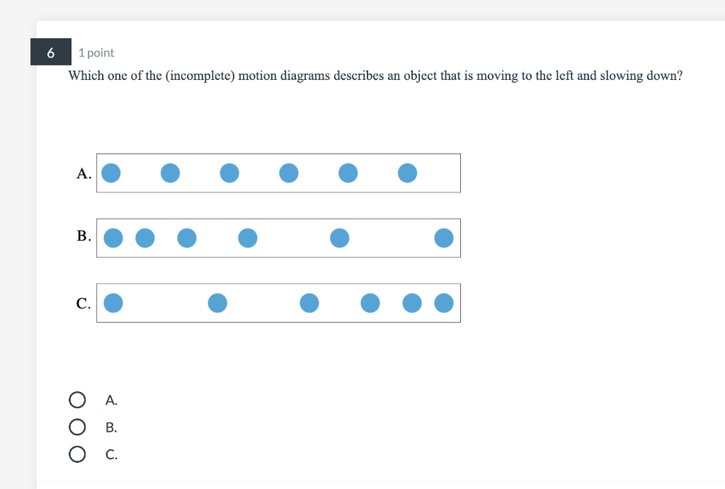 Solved 6 1 point Which one of the incomplete) motion | Chegg.com