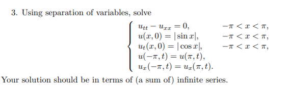 Solved Using separation of variables, solve | Chegg.com