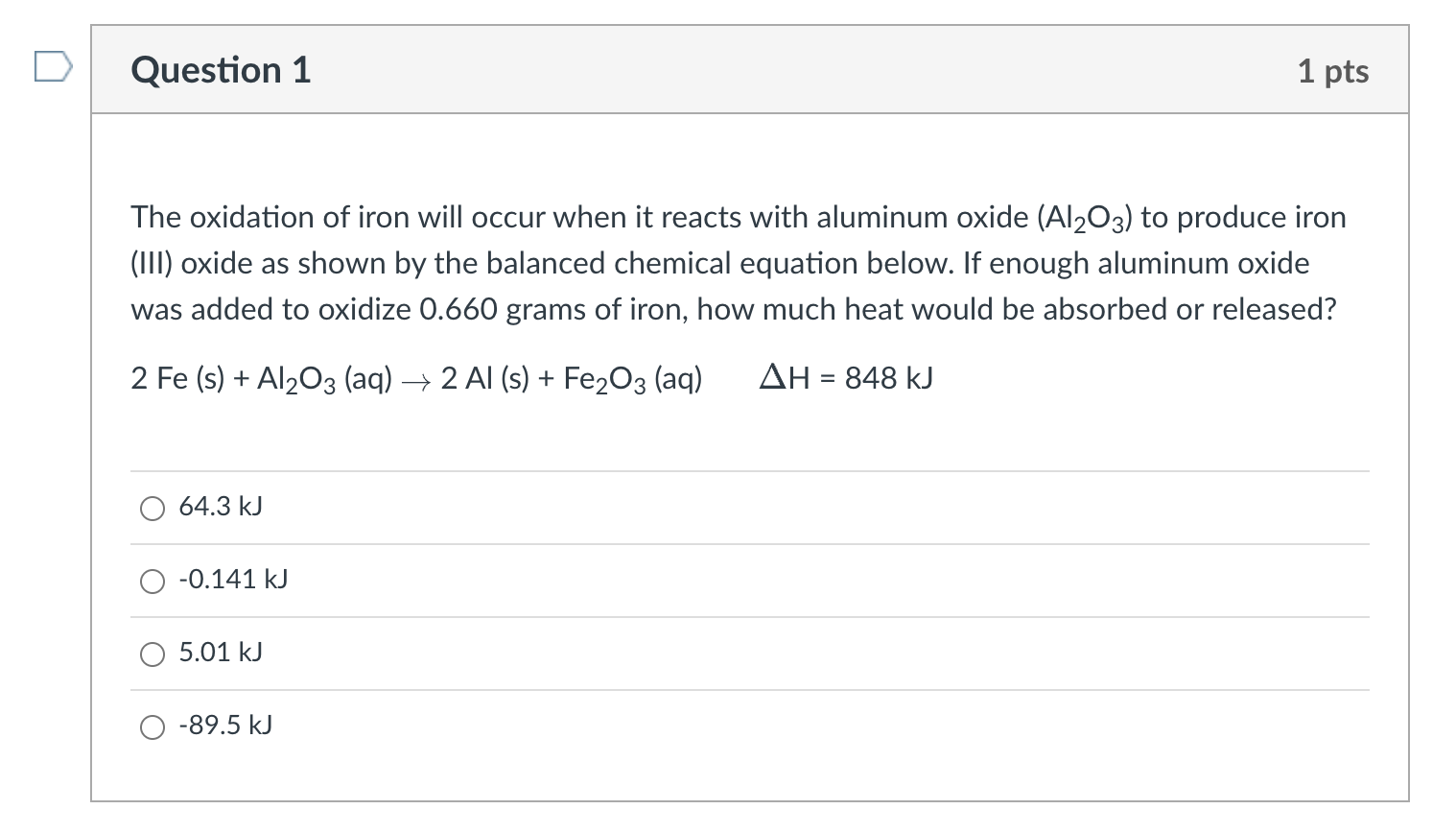 Solved The oxidation of iron will occur when it reacts with | Chegg.com