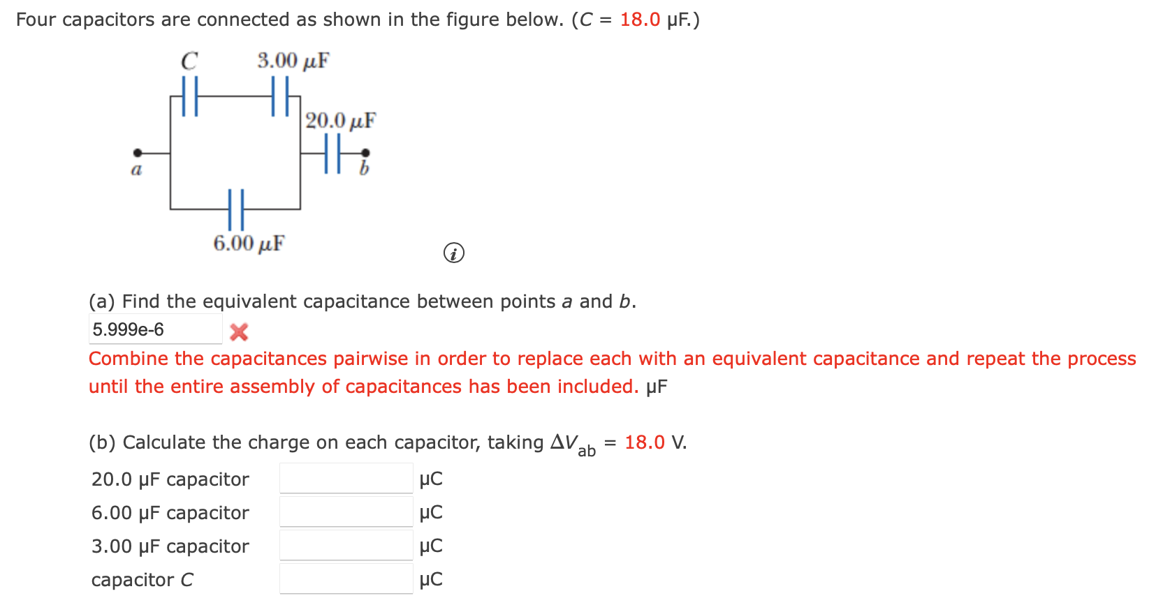 Solved Four capacitors are connected as shown in the figure | Chegg.com