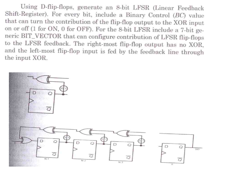 Solved Using D-flip-flops, generate an 8-bit LFSR (Linear | Chegg.com