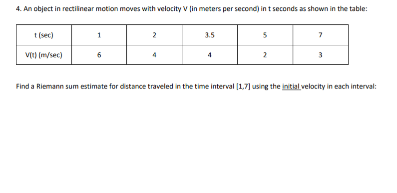 Solved 4 An Object In Rectilinear Motion Moves With