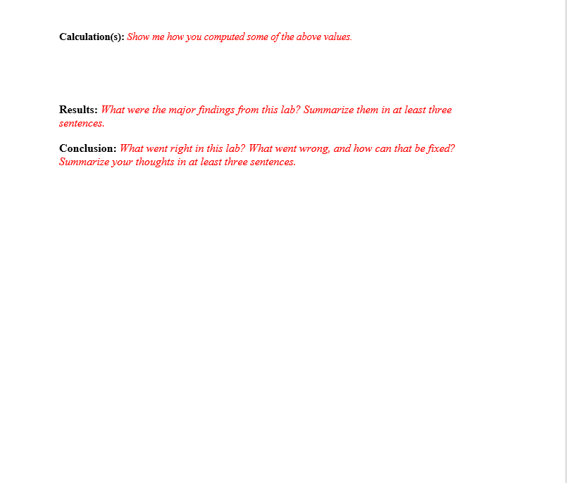 Solved Data \& Observations Calculation(s): Show me how you | Chegg.com