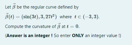Solved Let β be the regular curve defined by | Chegg.com