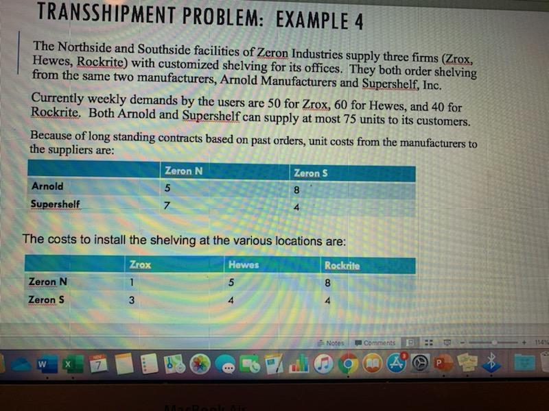 Solved TRANSSHIPMENT PROBLEM: EXAMPLE 4 The Northside and | Chegg.com