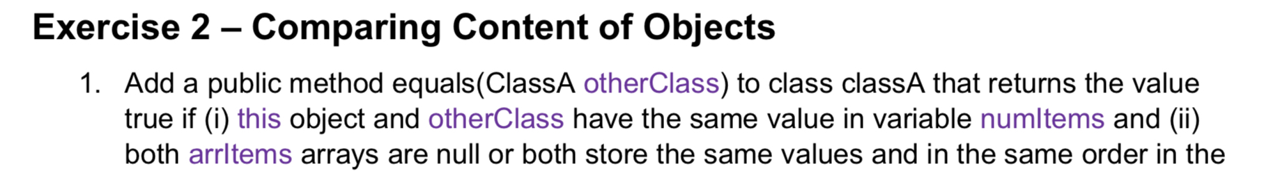 Solved first numltems entries; the method returns the value | Chegg.com