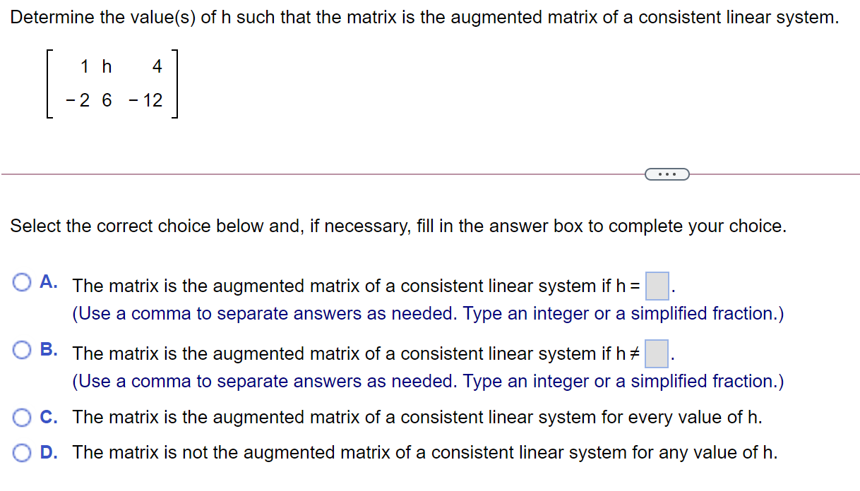 Solved Determine the value(s) of h such that the matrix is | Chegg.com