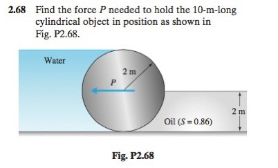 Solved Find the force P needed to hold the 10-m-long | Chegg.com