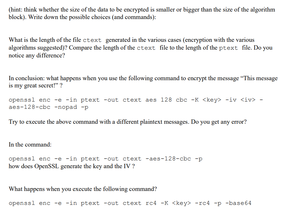 Solved In this exercise, you'll use the OpenSSL command | Chegg.com