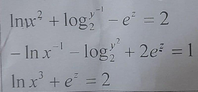Solved - 1 Inpx? + log) -e = 2 - In x' - log” +2e3 = 1 In x | Chegg.com