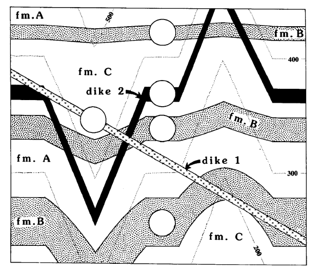 1. a) On the geologic map, draw the correct strike | Chegg.com