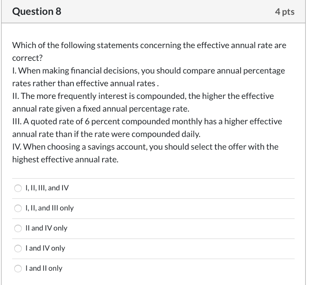 Solved Question 8 4 pts Which of the following statements | Chegg.com