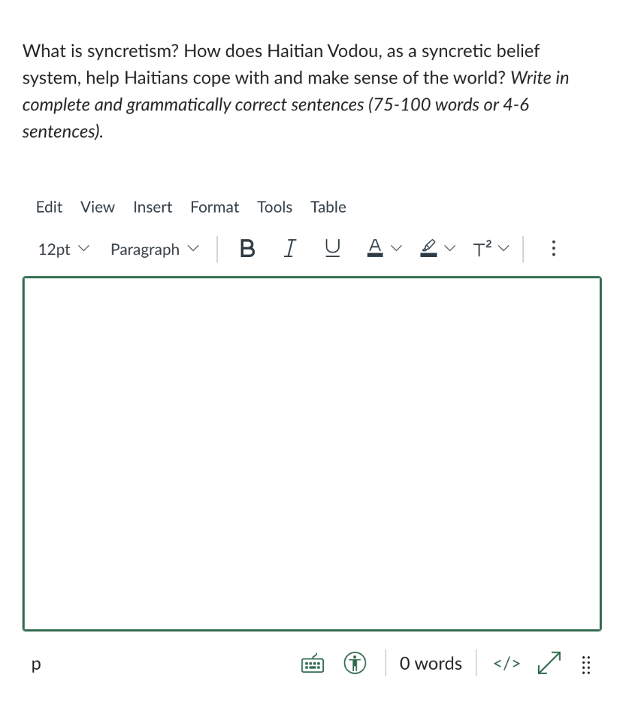 Solved What is syncretism? How does Haitian Vodou, as a | Chegg.com