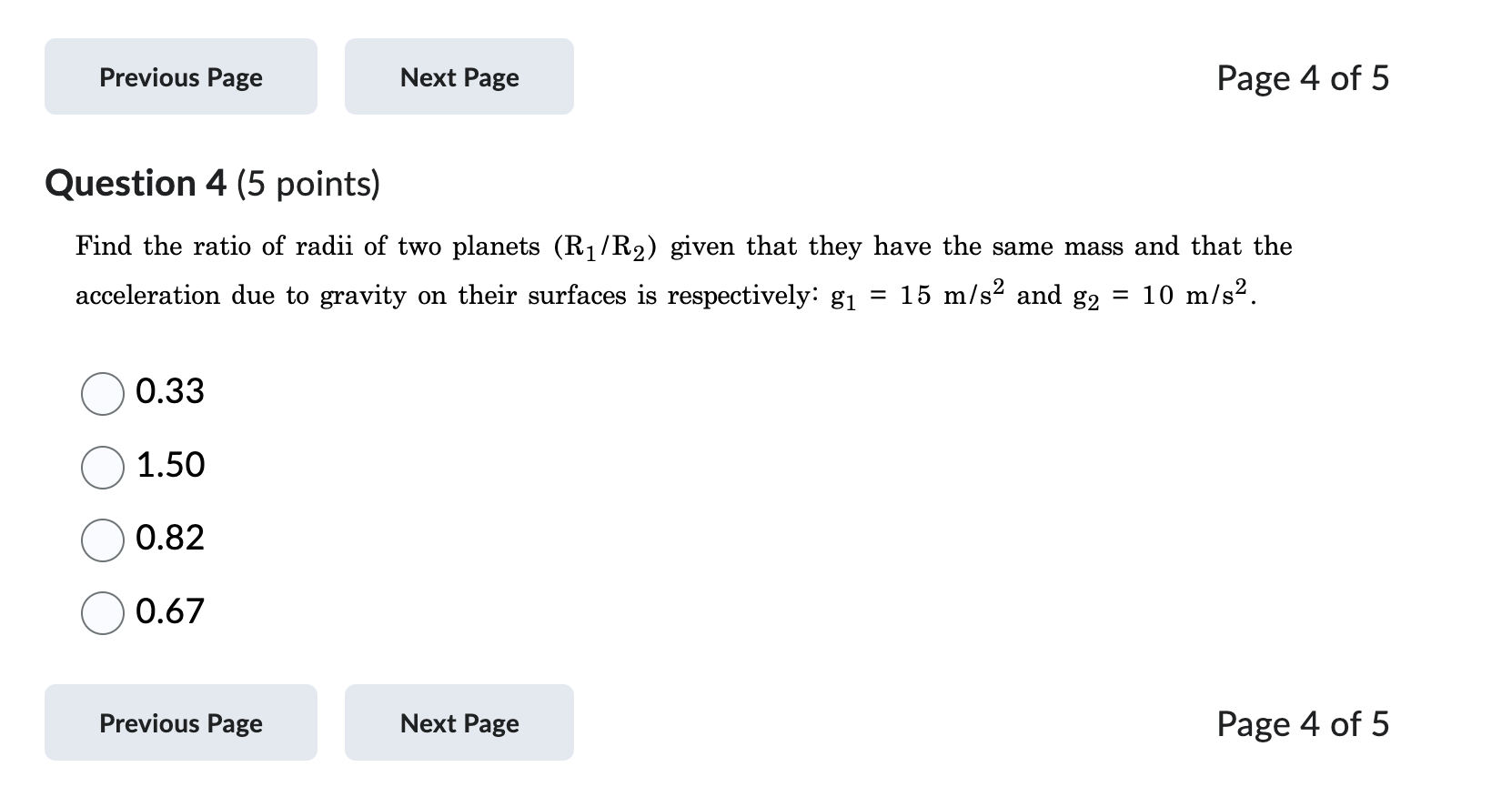 Solved Find the ratio of radii of two planets (R1/R2) given | Chegg.com