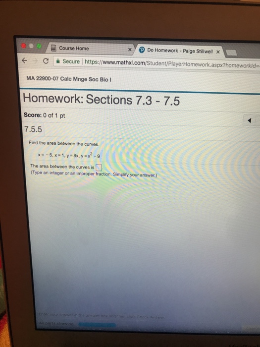 Solved Course Home Do Homework - Paige Stillwell x CSecure | Chegg.com