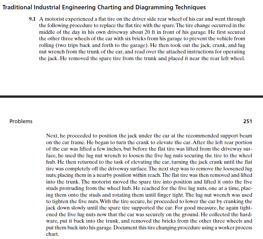 Solved Traditional Industrial Engineering Charting and | Chegg.com