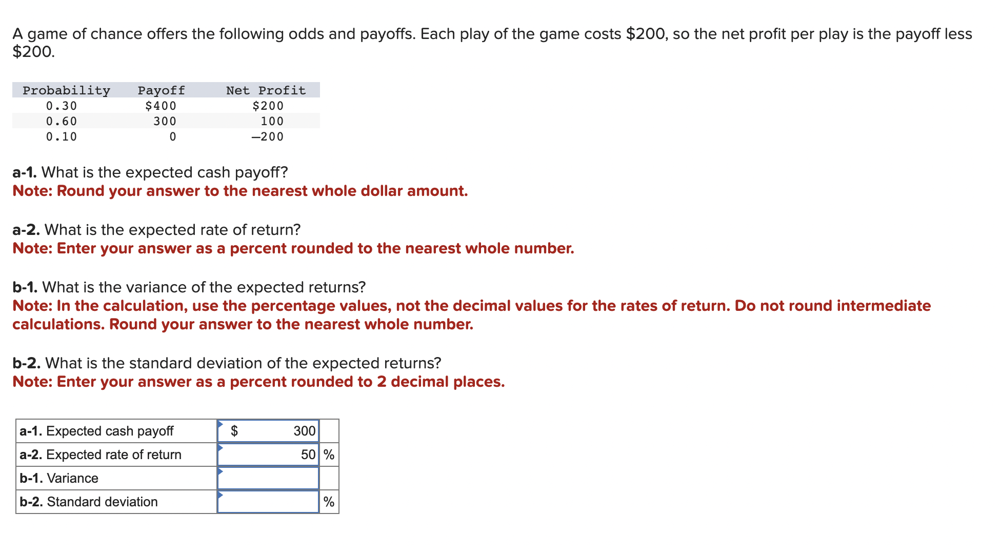 Solved A game of chance offers the following odds and | Chegg.com
