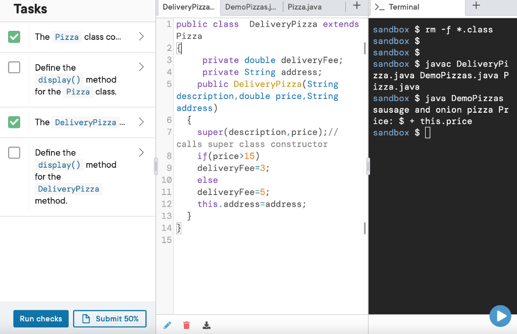 Solved sandbox $rm−f∗.class sandbox $ sandbox $ sandbox $ | Chegg.com