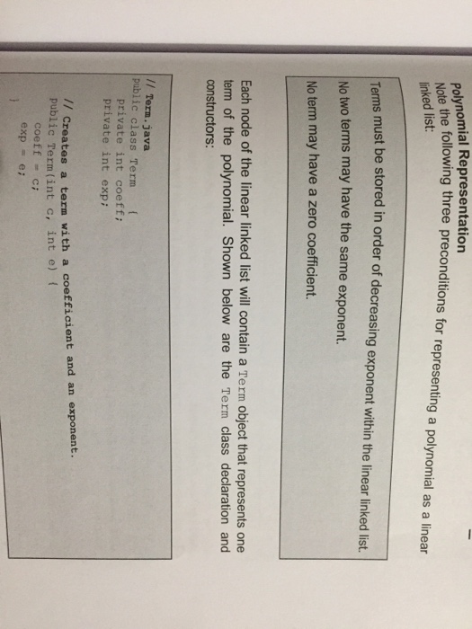Solved Need help with a JAVA polynomial lab. Included the | Chegg.com