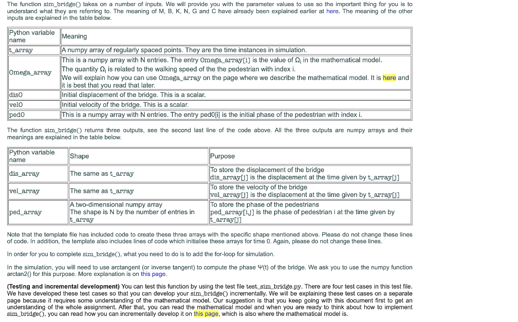 Solved A mathematical model for the bridge and pedestrians | Chegg.com