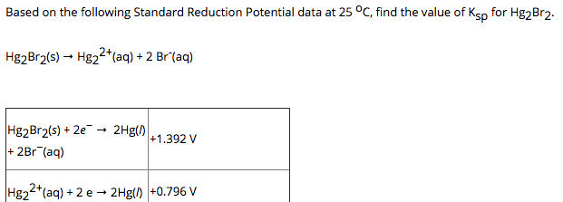 Solved Based on the following Standard Reduction Potential | Chegg.com