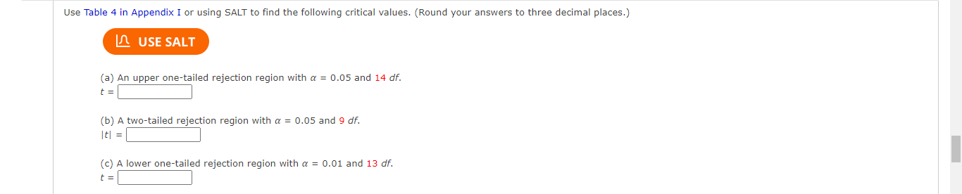 Solved se Table 4 in Appendix I or using SALT to find the | Chegg.com