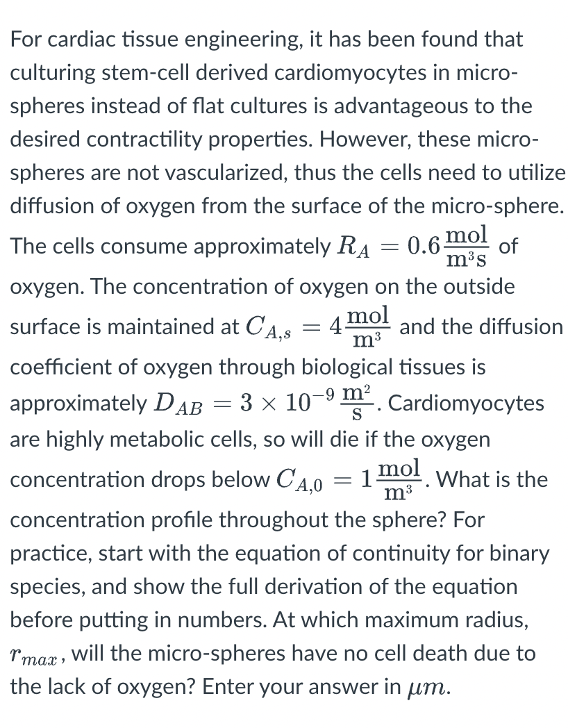 Solved For cardiac tissue engineering, it has been found | Chegg.com