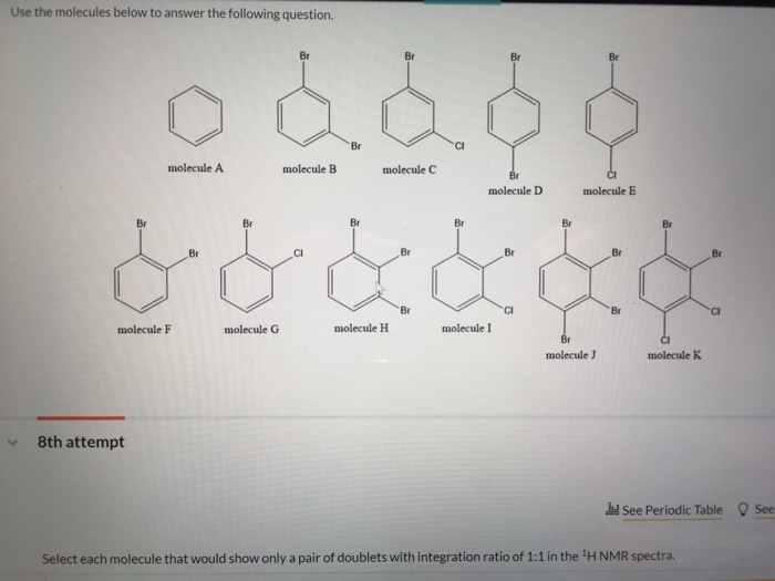 Solved Use the molecules below to answer the following | Chegg.com