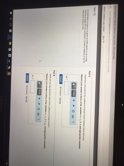 Solved 凸 tiction Item 10 Item 10 A small block of mass m is | Chegg.com