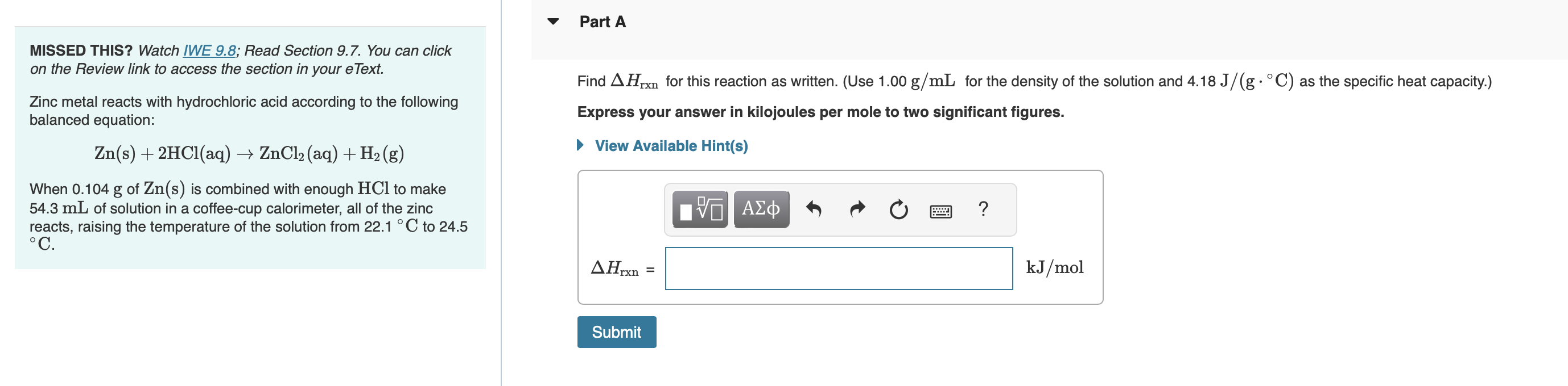 Solved MISSED THIS? Watch IWE 9.8; Read Section 9.7. You can | Chegg.com