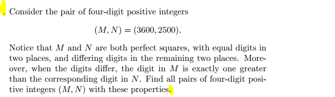 Solved Consider the pair of four-digit positive integers | Chegg.com