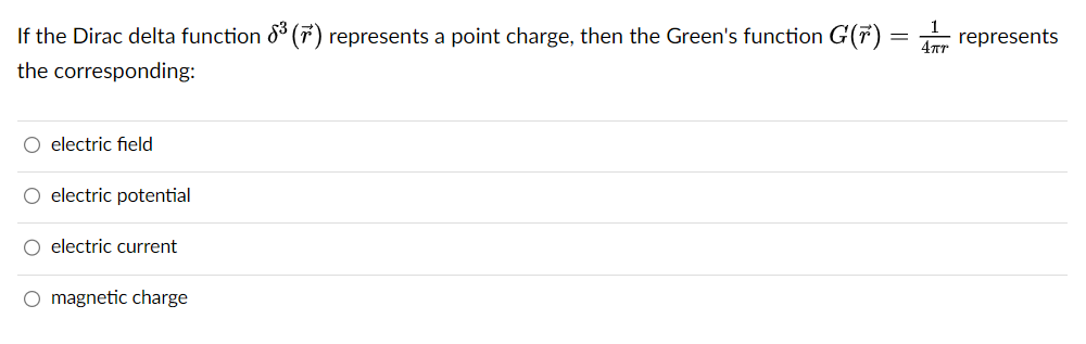 Solved If the Dirac delta function δ3(r) represents a point | Chegg.com