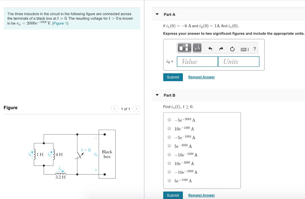 Solved Part A The three inductors in the circuit in the | Chegg.com
