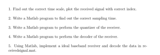 2 Baseband Receiver Now we have the received signal | Chegg.com