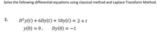 Solved Solve the following differential equations using | Chegg.com