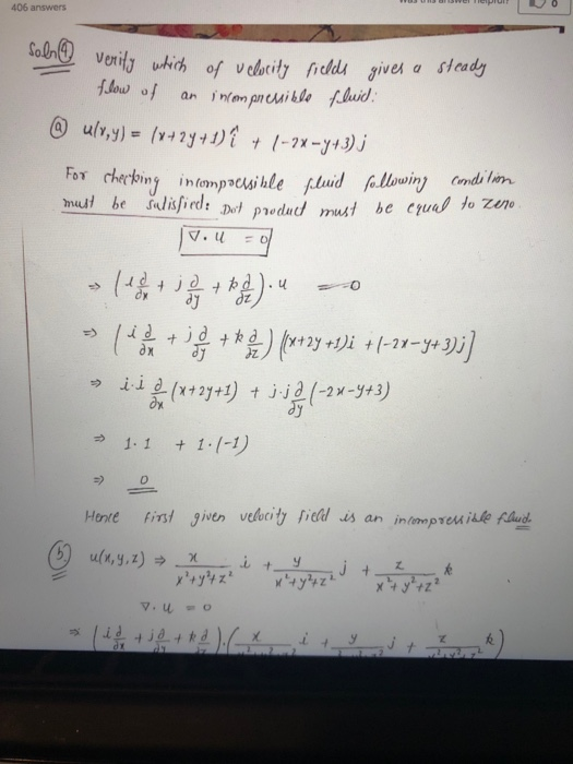 Solved Problem 5: Two of the velocity flows in Problem 4 are | Chegg.com